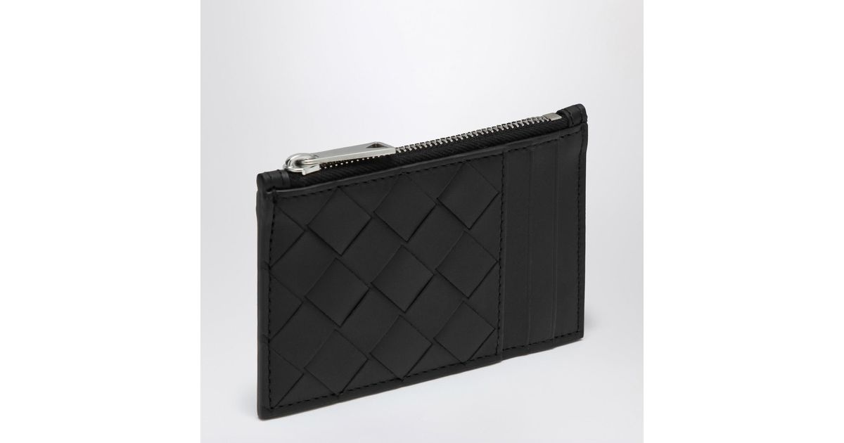 Bottega Veneta Leather Card Case With Intrecciato Pattern in Black for ...