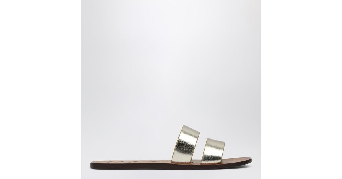 Manebí Platinum Colored Strap Sandals In Leather in White | Lyst
