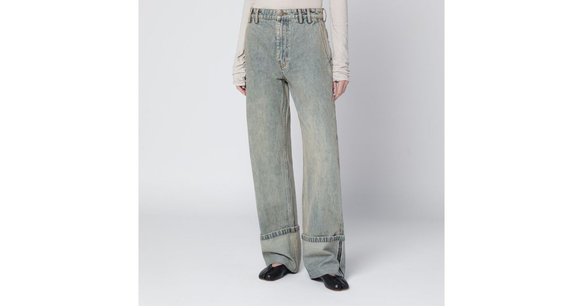 Entire studios Wide-Leg Jeans With Washed Effect in Grey | Lyst UK
