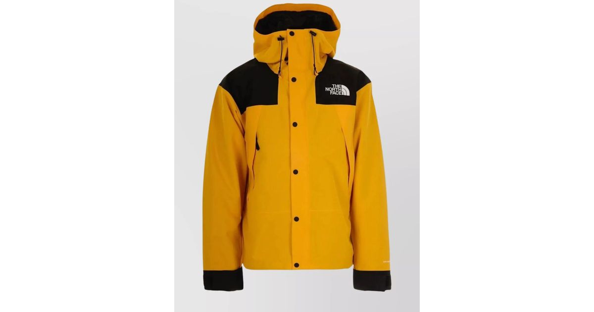 The North Face Waterproof Hooded Jacket in Yellow for Men | Lyst