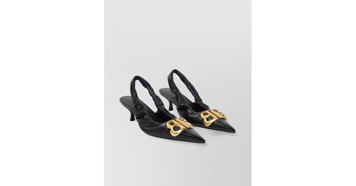 Balenciaga Monaco Slingback Kitten Heel Pumps | Lyst