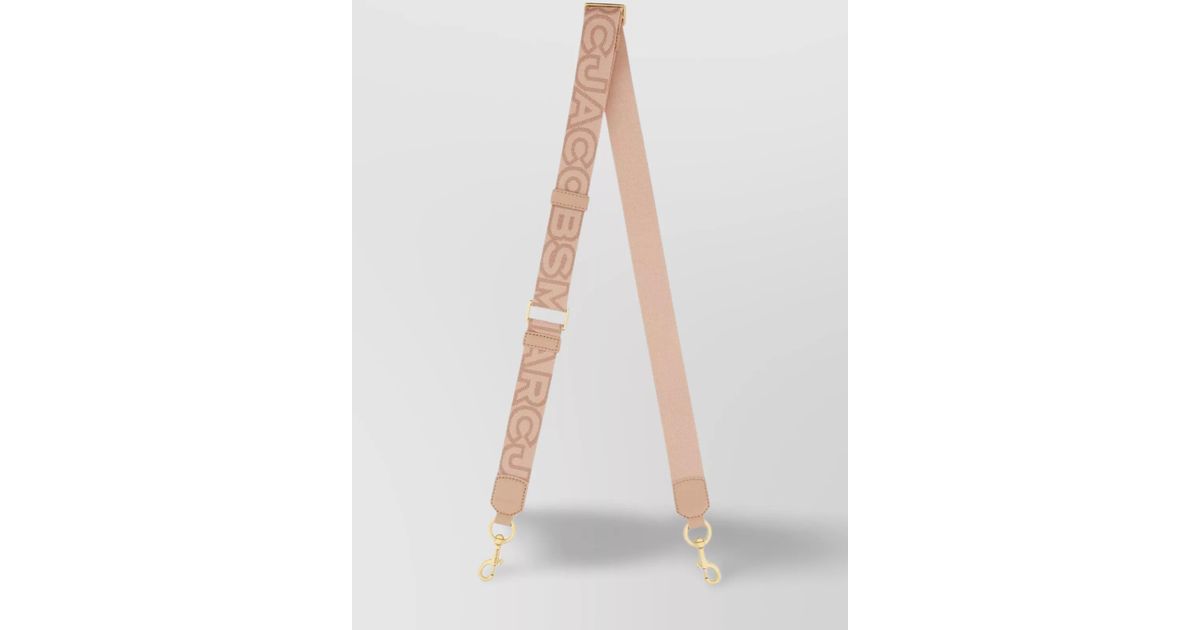 Marc Jacobs Adjustable Logo Fabric Strap With-Tone Hardware in White | Lyst