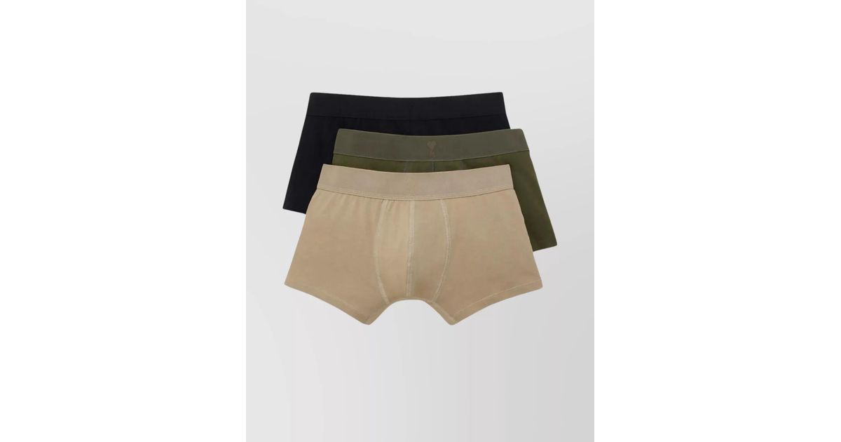 Ami Paris Heart Friend Boxers (Set Of Three) in Black for Men | Lyst