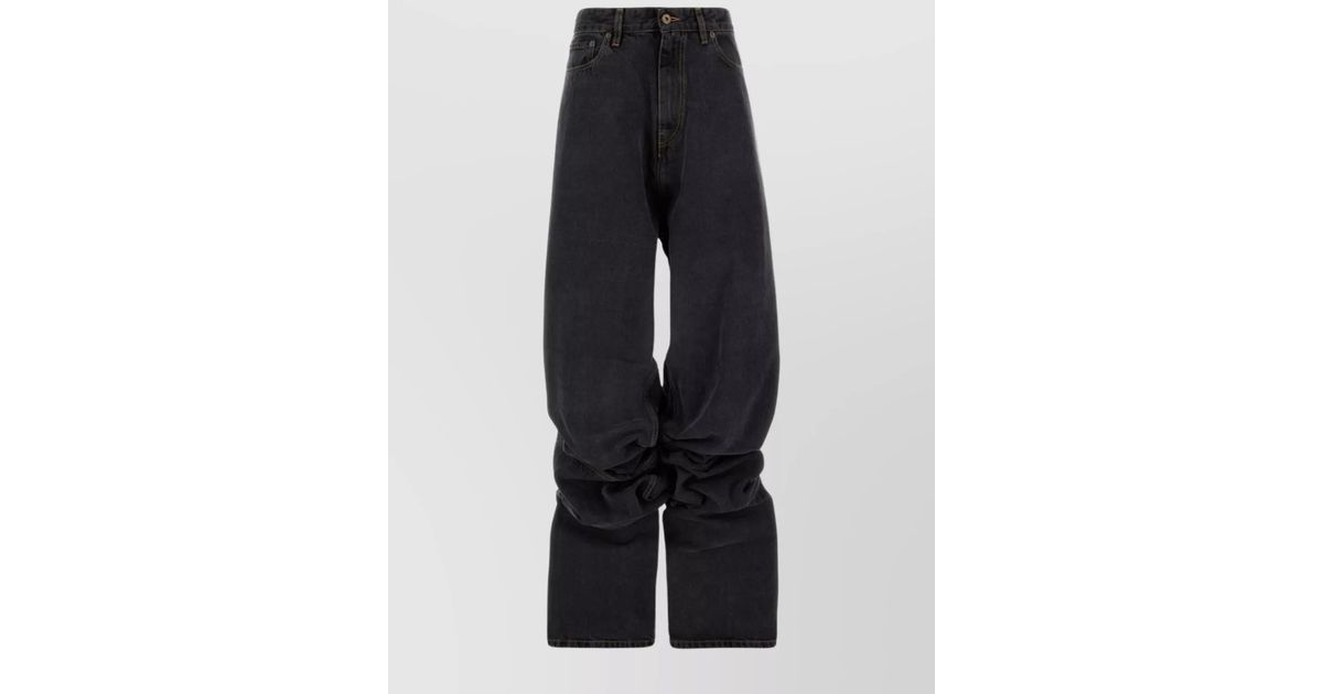 Y. Project Belt Loops Wide-Leg Jeans in Blue | Lyst