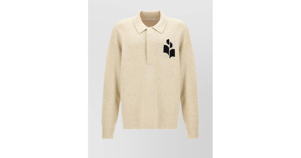 Isabel Marant 'William' Polo Collar Sweater in Natural for Men | Lyst