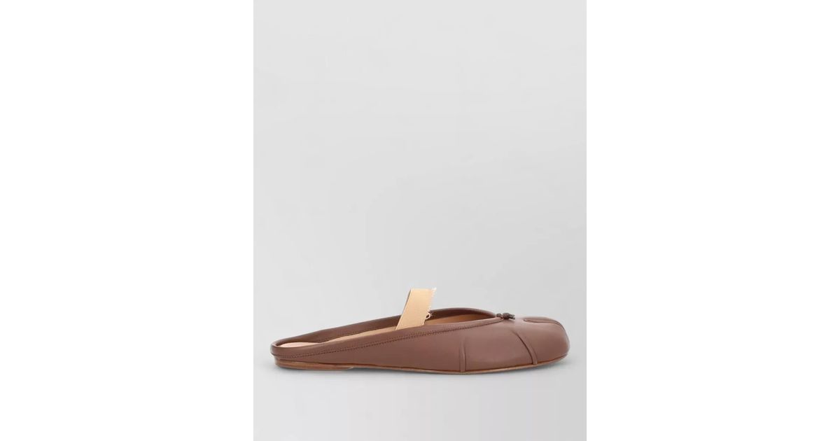 Maison Margiela Split Toe Flat Sole Leather Mules | Lyst UK