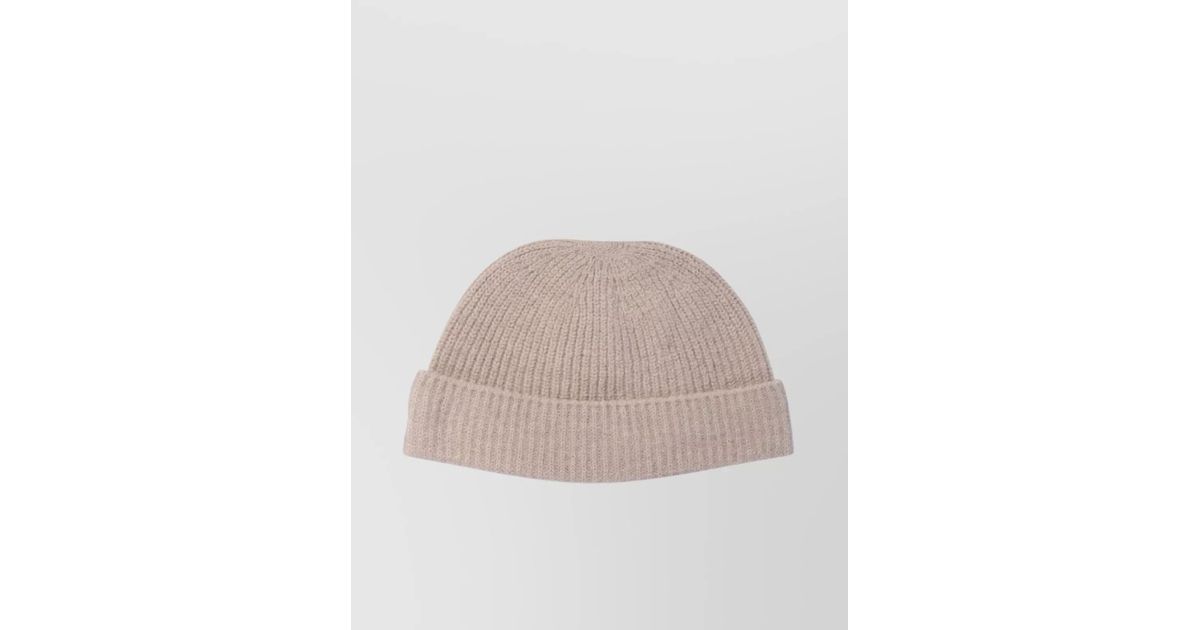 AURALEE Ribbed Folded Cuff Hats in Natural for Men | Lyst
