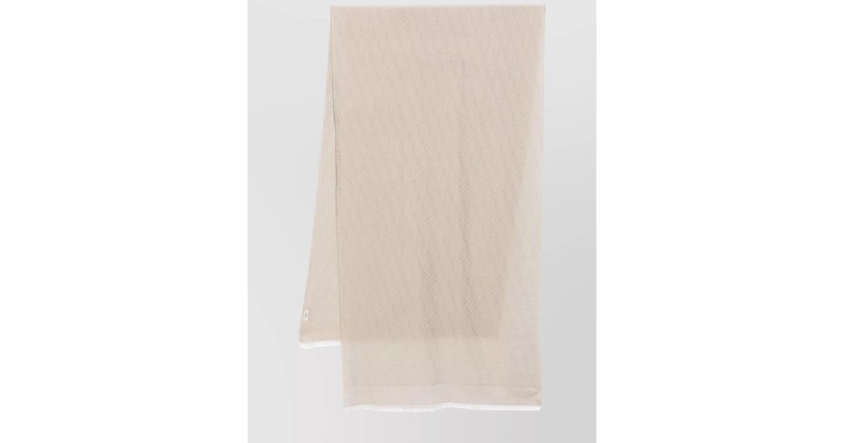 Fendi Rectangle Scarf Frayed Edge in Natural | Lyst