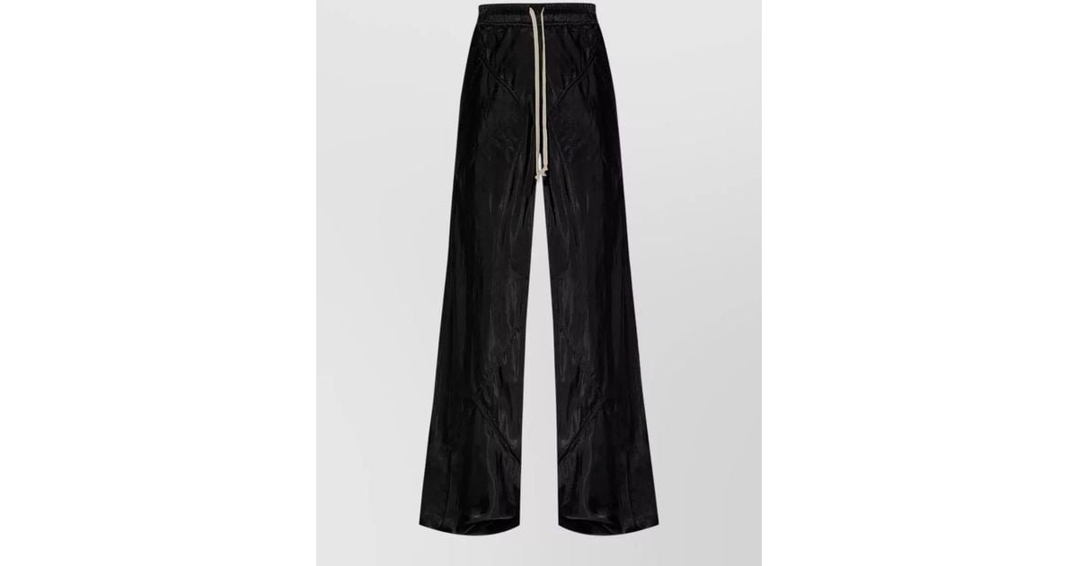 Rick Owens Drawstring Trousers Wide Leg Shiny Finish in Black | Lyst UK