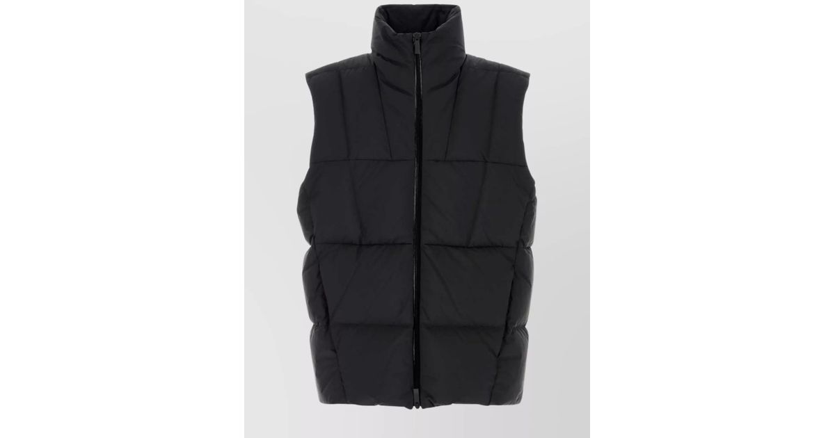 Moncler Down Jacket Nylon High Collar in Black for Men | Lyst UK