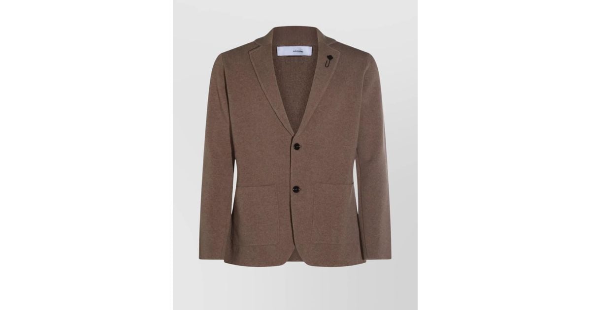 Lardini Lapel Pin Jacket Patch Pockets in Brown for Men | Lyst UK