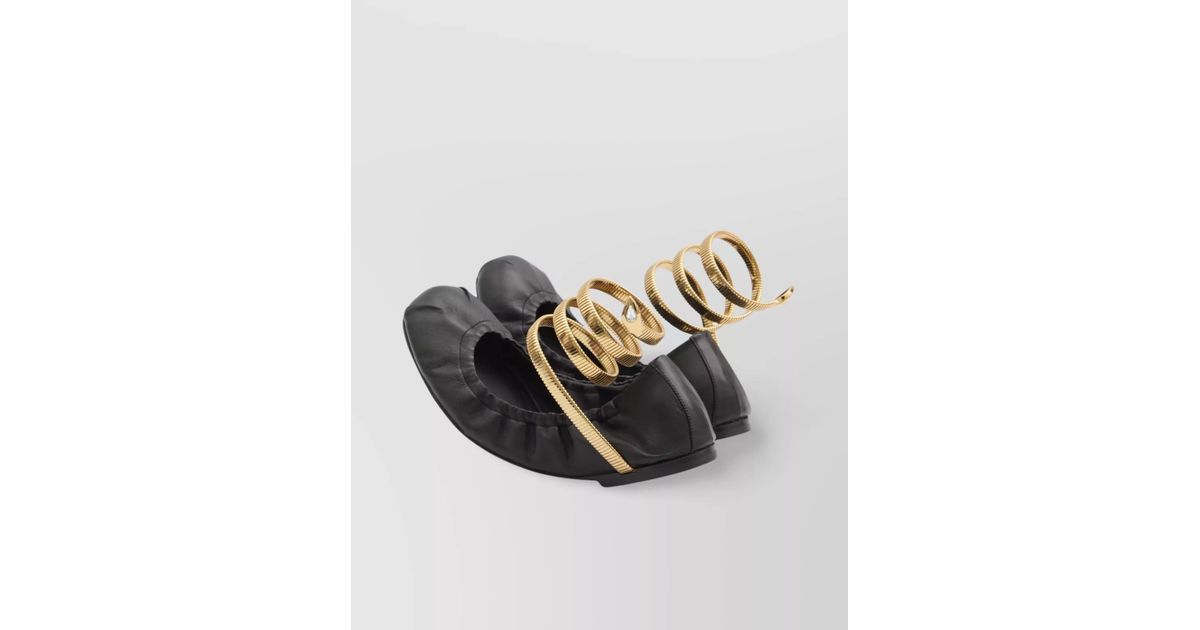 Rene Caovilla Juniper 10 Lambskin Serpent Detail Ballerinas | Lyst