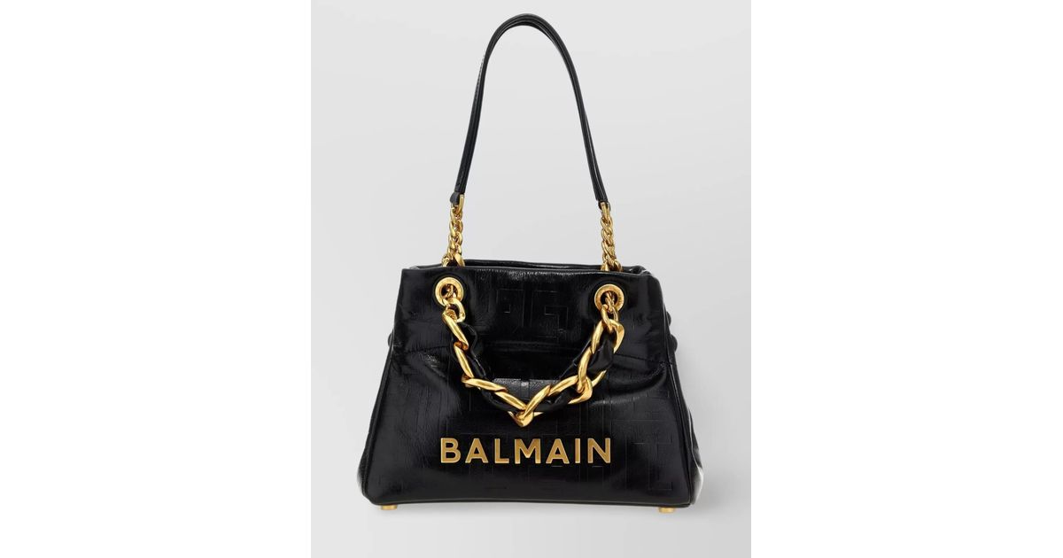 Balmain Petite '1945 Soft' Sac De Magasinage in Black | Lyst