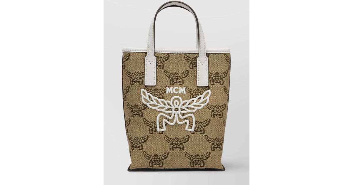 MCM Shoulder Bags With Detachable Strap And Top Handles in Natural | Lyst