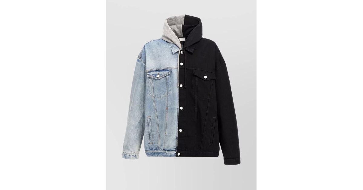 Vetements 'Adjustable Split Hooded Jacket' in Blue | Lyst