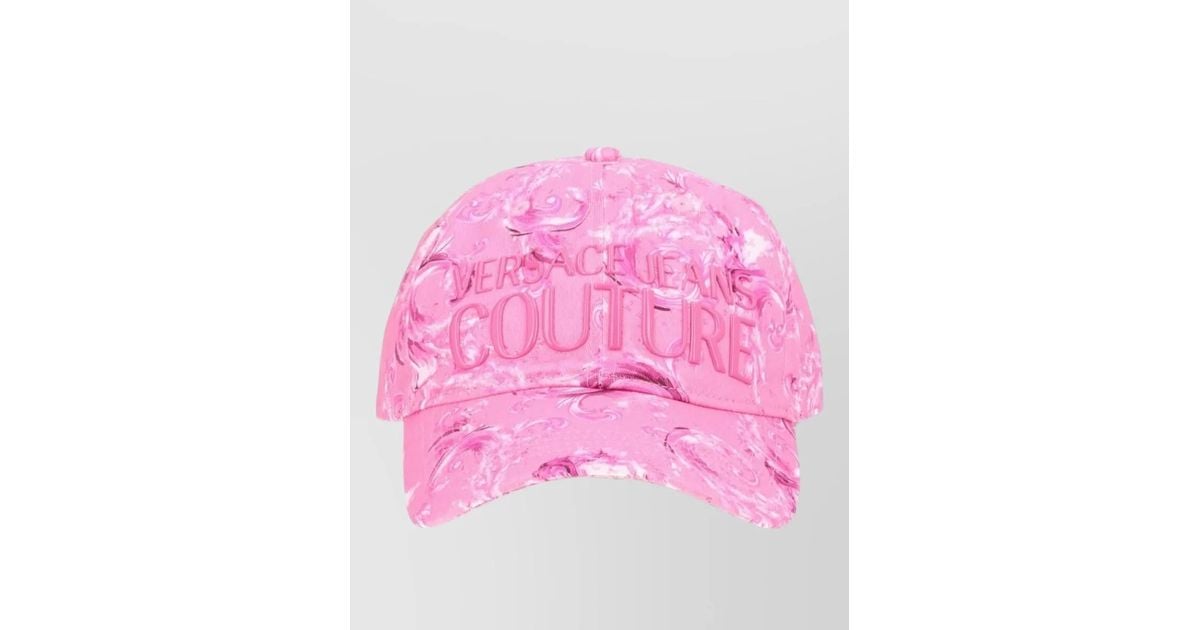 Versace Jeans Couture Baseball Cap All Over Print Logo in Pink | Lyst UK