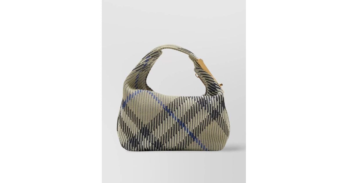 Burberry Check Mini Nylon Shoulder Bag in Metallic | Lyst UK
