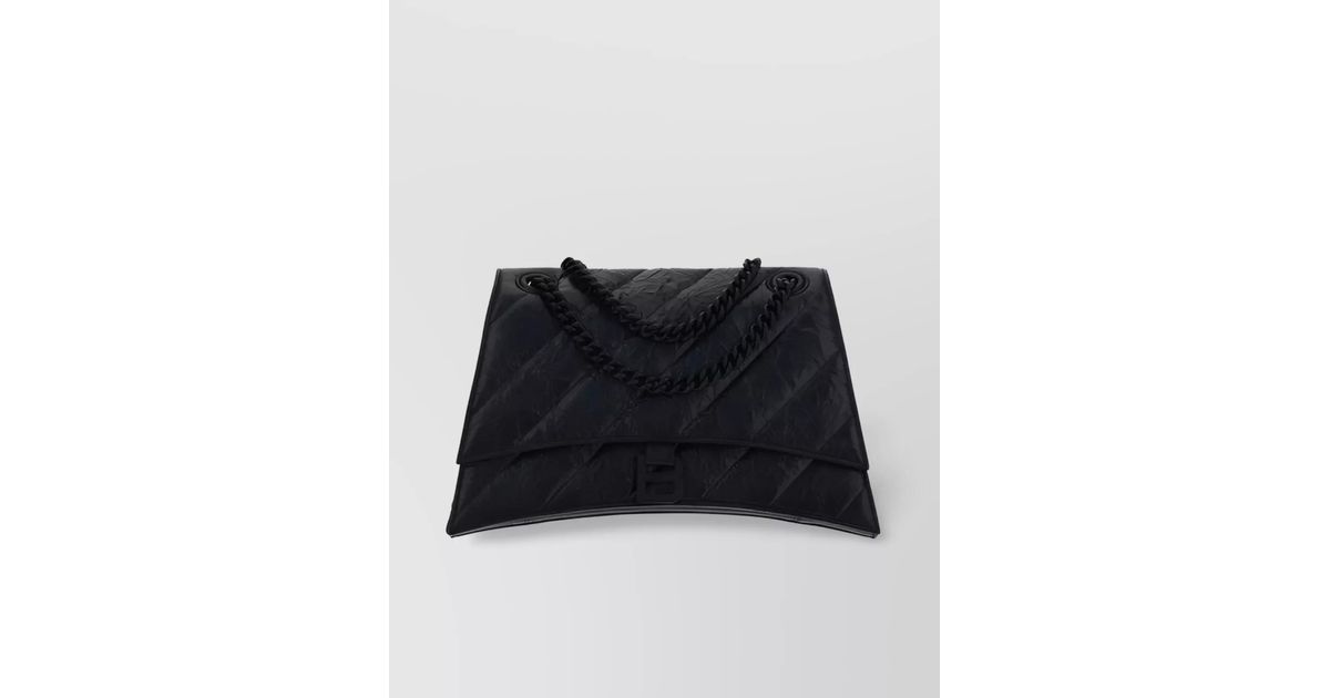 Balenciaga Padded Leather Shoulder Bag Chain Strap in Black | Lyst