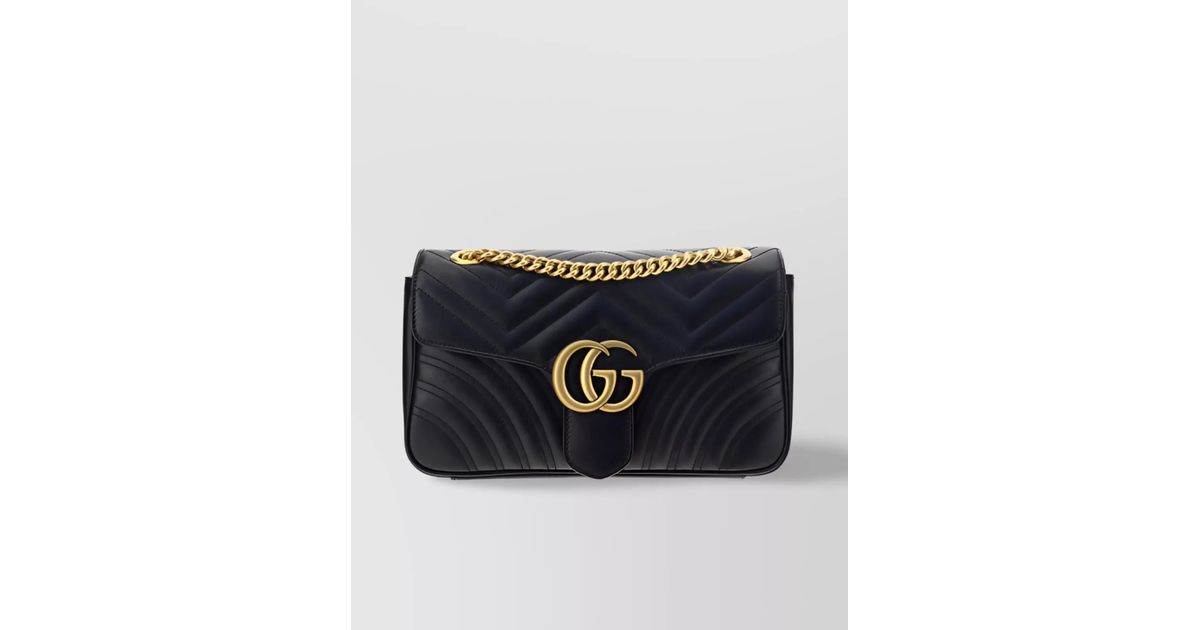 Gucci Quilted Calfskin Chain Strap Shoulder Bag in Blue | Lyst
