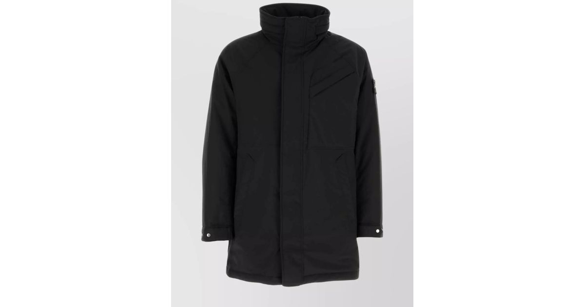 Stone Island Stretch Padded Jacket Front Pockets in Black for Men | Lyst UK