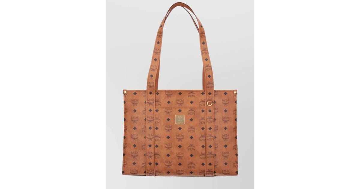 MCM Tote Bag With Dual Top Handles in Brown | Lyst