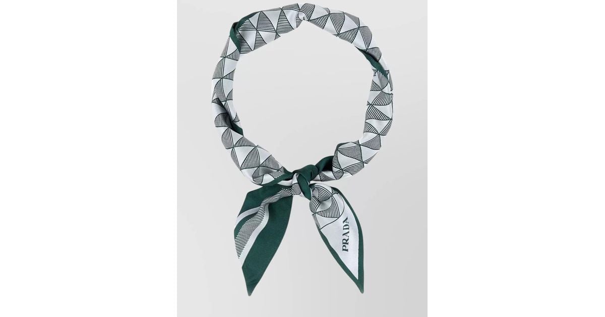 Prada Lightweight Rectangular Silk Scarf With Triangle Pattern | Lyst