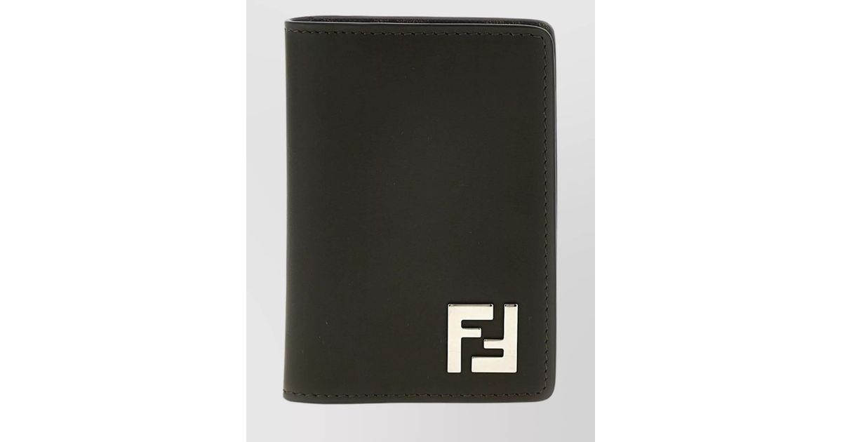 Fendi Square Ff Card Holder in Black for Men | Lyst