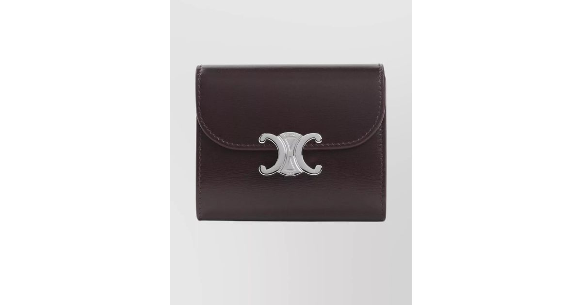 Celine Compact Small Wallet Flap Design in Brown | Lyst UK