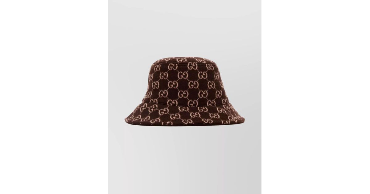 Gucci Soft Wool Blend Bucket Hat Design in Brown | Lyst UK