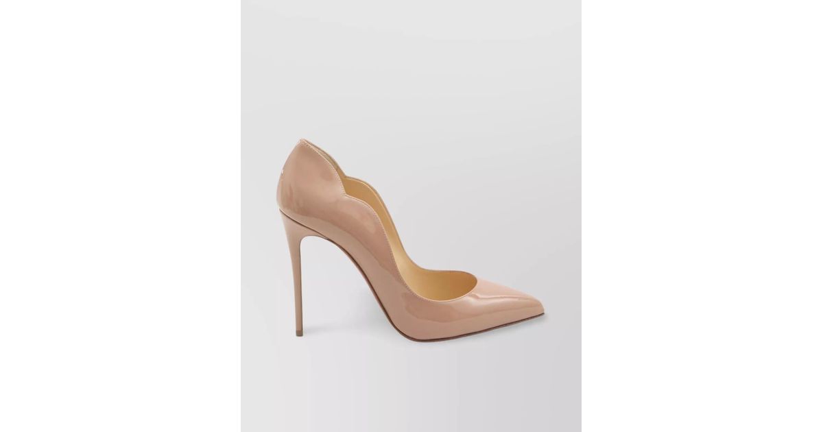 Christian Louboutin Chic 100 Pointed Stiletto Pumps in Natural | Lyst