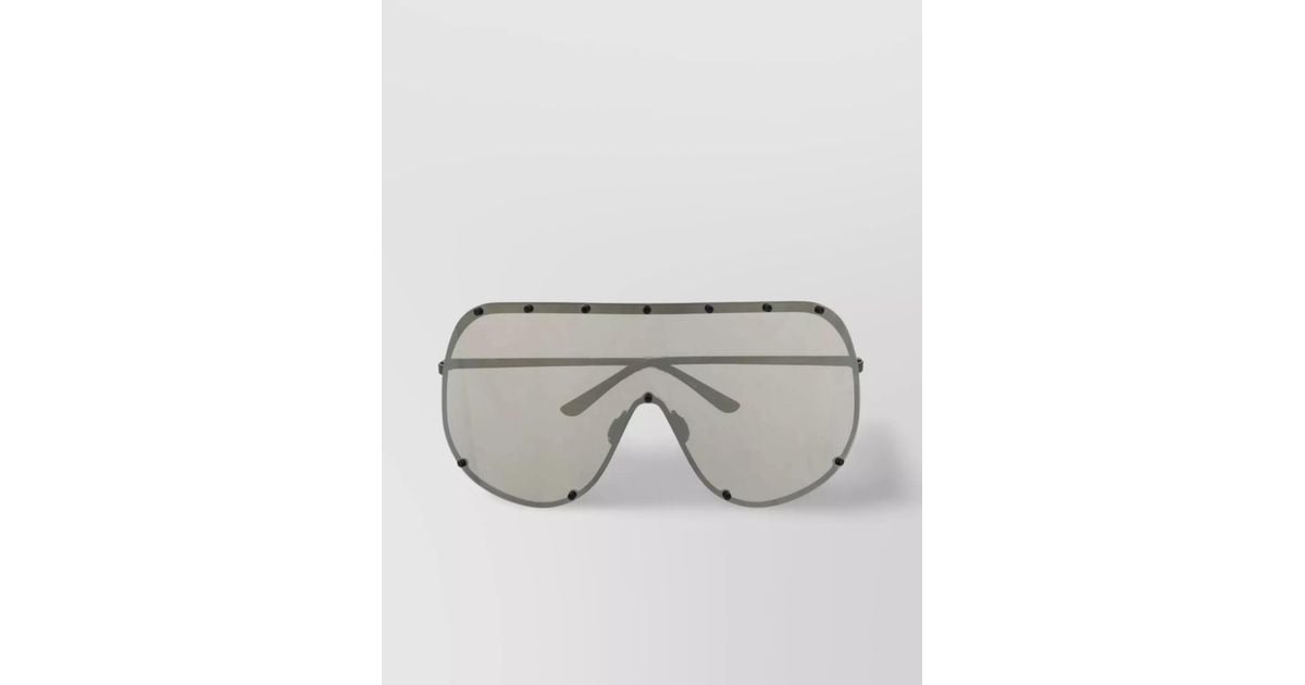 Rick Owens Shield Sunglasses With Stainless Steel Frame in Gray | Lyst