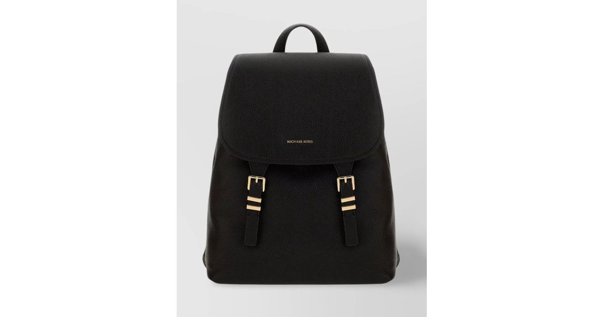 Michael Kors Adjustable Buckle Leather Backpack With Front Flap in ...