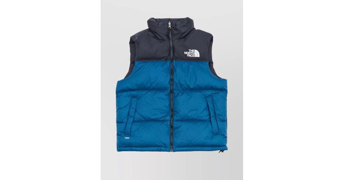 The North Face High Collar Sleeveless Two-Tone Vest in Blue for Men | Lyst