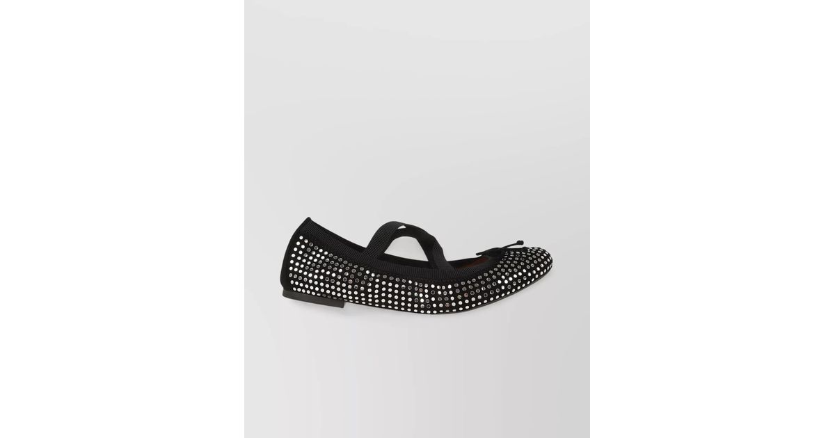 Aquazzura Shiny Disc Covered Ballet Flats in Black | Lyst