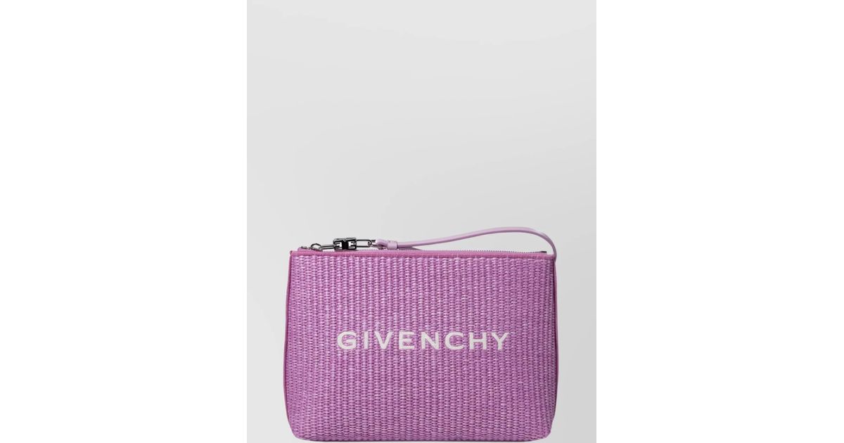 Givenchy Textured Woven Clutch Bags With Wrist Strap in Purple | Lyst