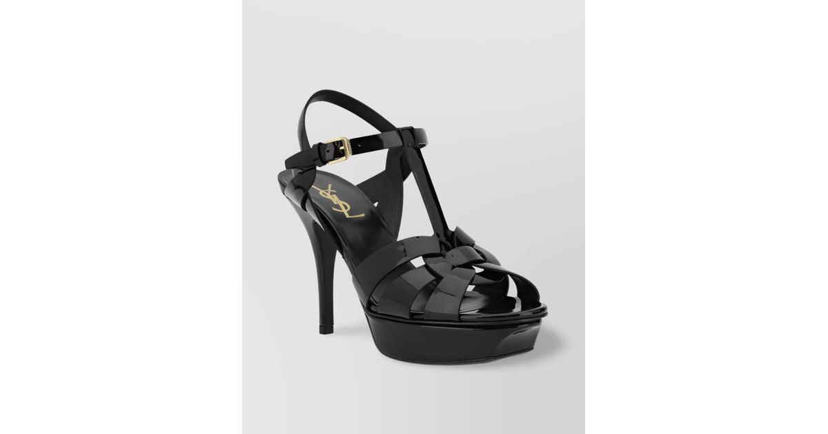Saint Laurent Bold Platform Stiletto Heel Sandals in Black | Lyst