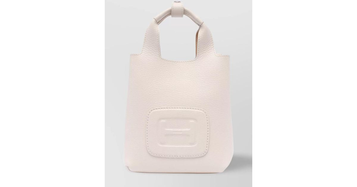 Hogan Mini Shopping Bag 2 Handles in Natural | Lyst