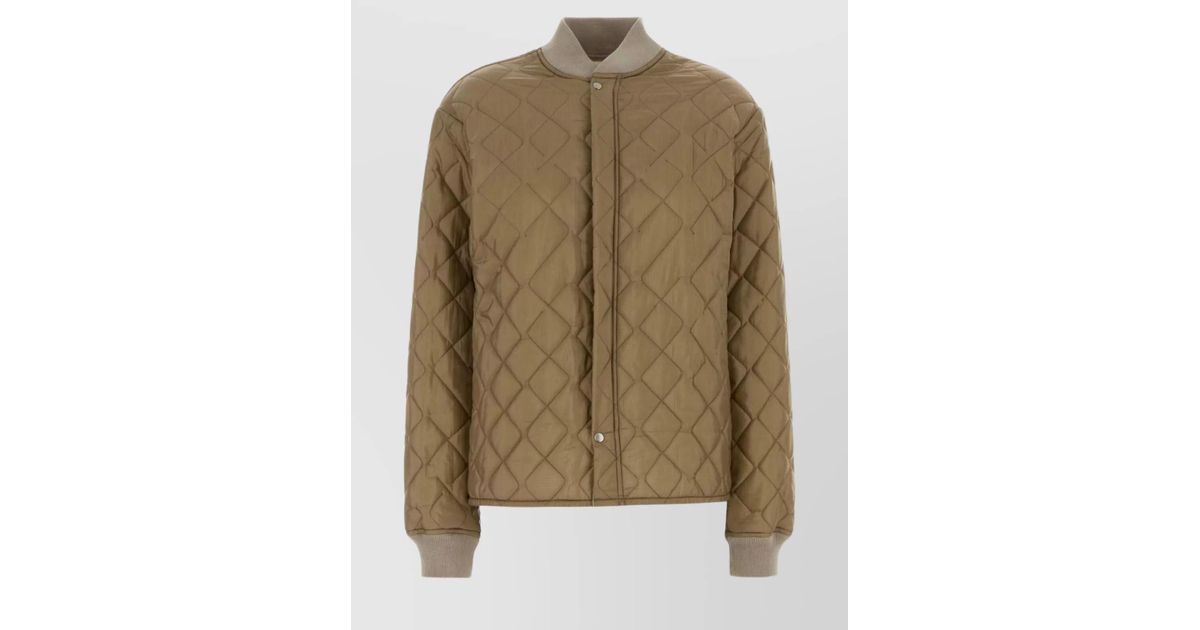 Maison Margiela Quilted Bomber Jacket With Ribbed Cuffs And Collar in ...