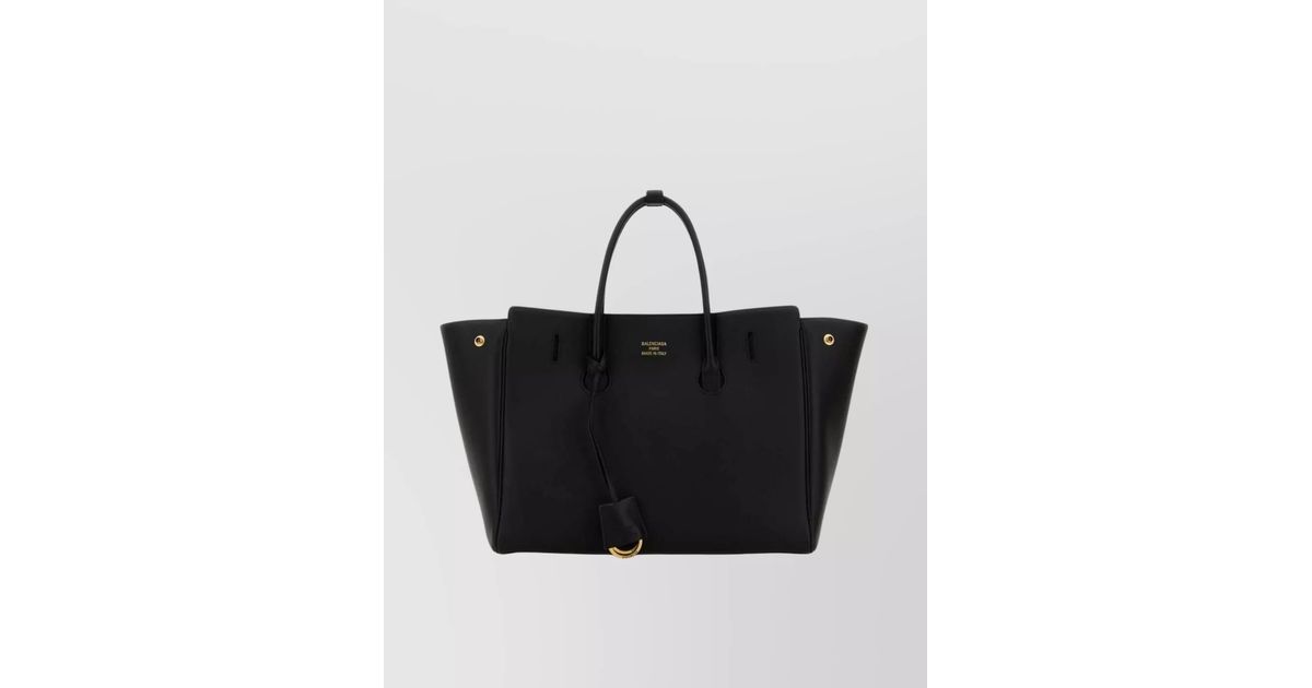 Balenciaga Small Hempton Handbag Structured Shape in Black | Lyst