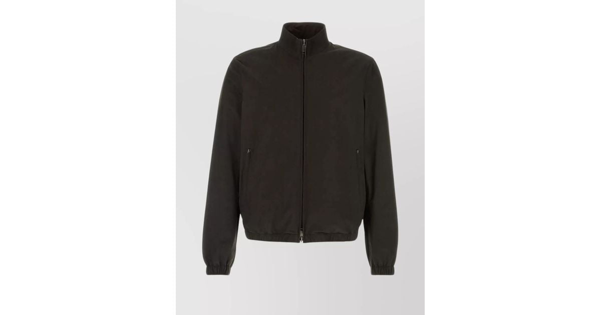 ZEGNA Reversible Leather Jacket Elastic Cuffs in Black for Men | Lyst