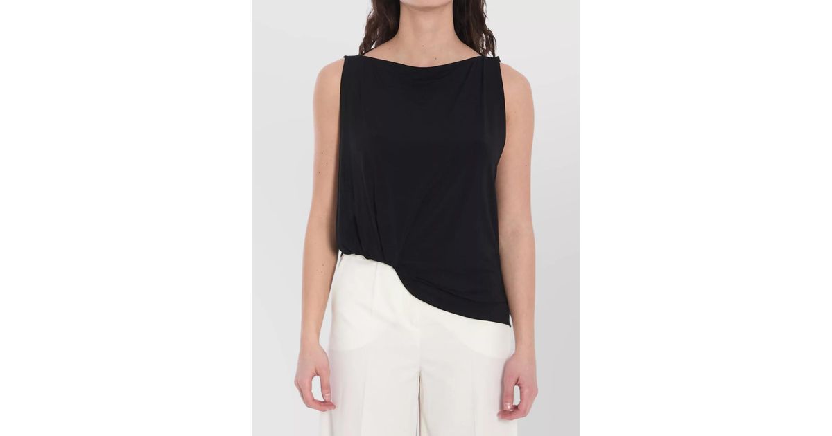 Jacquemus Draped Square Neckline Top in Black | Lyst UK
