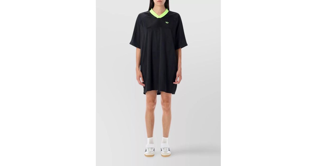 adidas Originals Oversized Soccer Jacquard Dress in Black | Lyst UK