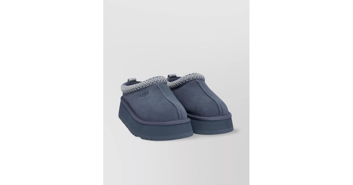 UGG Slip-Ons With Embroidered Trim And Platform Sole in Blue | Lyst