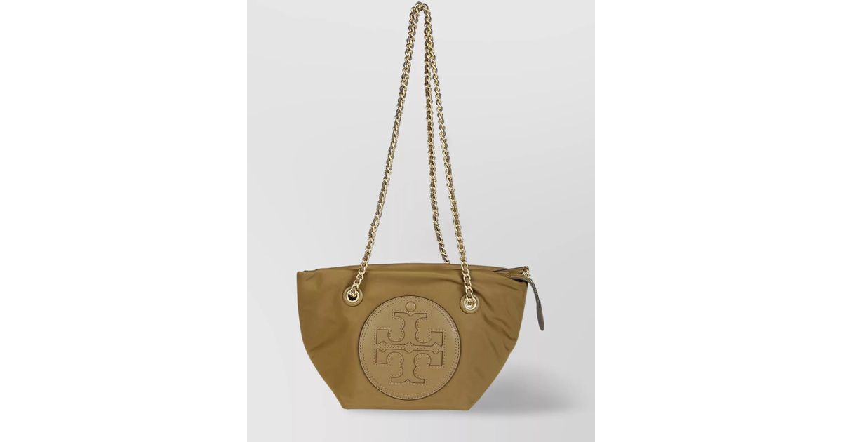 Tory Burch Small Chain Crossbody Grommet Accents in Natural | Lyst