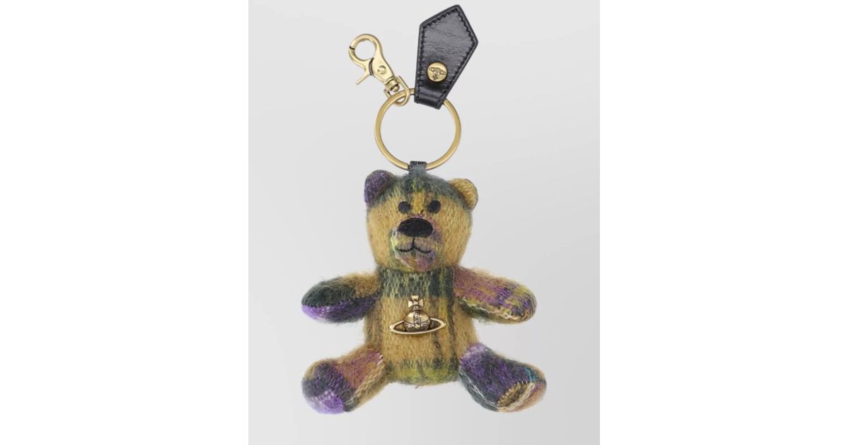 Vivienne Westwood Teddy Bear Keyrings Leather Tag in White | Lyst