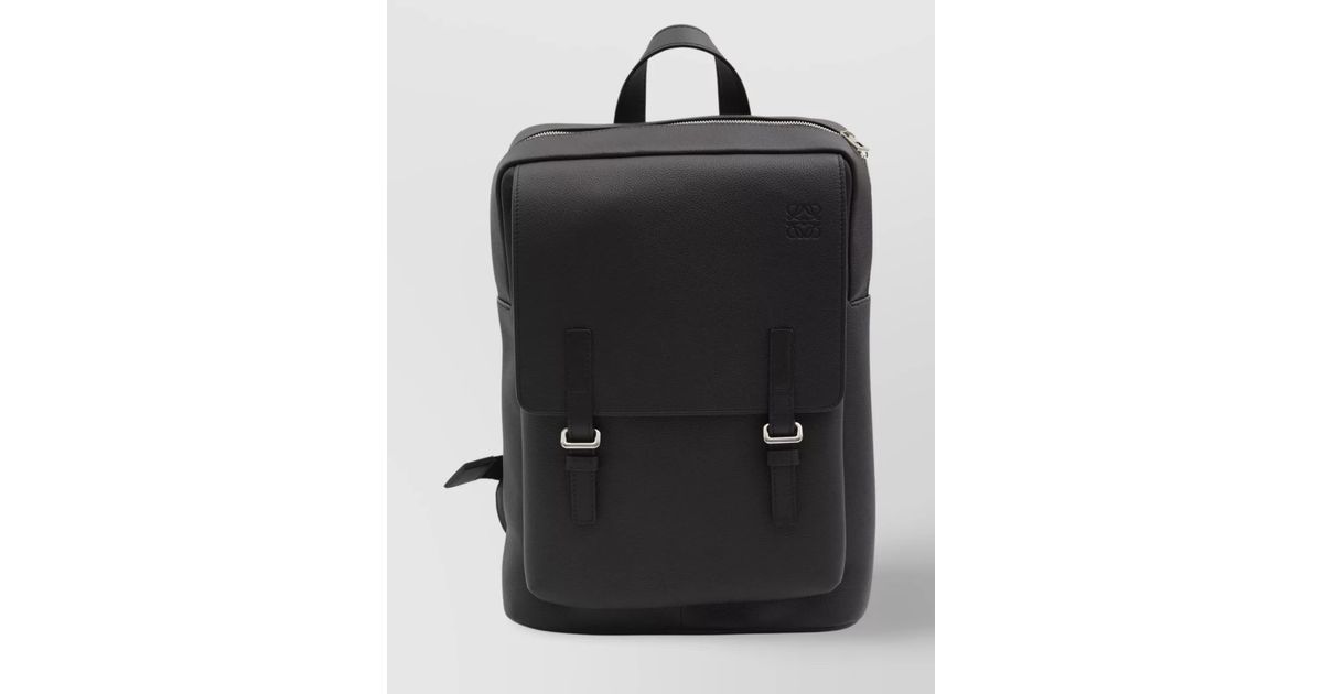 Loewe Leather Military Backpack Adjustable Handles in Black for Men | Lyst