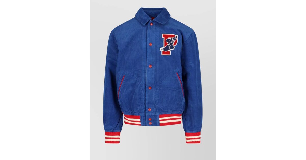Polo Ralph Lauren Ribbed Cuffs And Hem Jacket With Front Pockets in ...