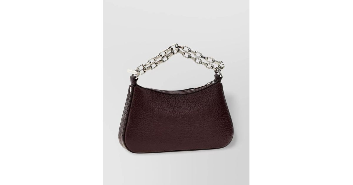 McQueen Textured Leather Chain Strap Mini Bag in Brown | Lyst