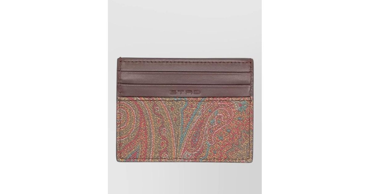 Etro Compact Paisley Pattern Purse And Cardholder in Brown | Lyst UK