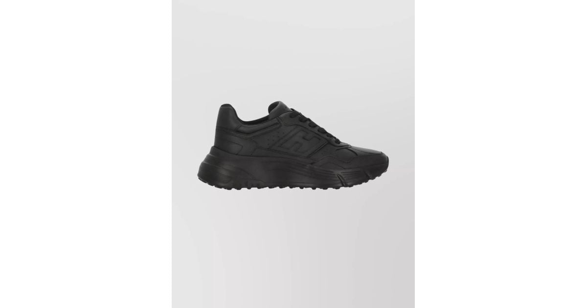 Hogan Low Sneakers With Round Toe And Rubber Sole in Black | Lyst UK
